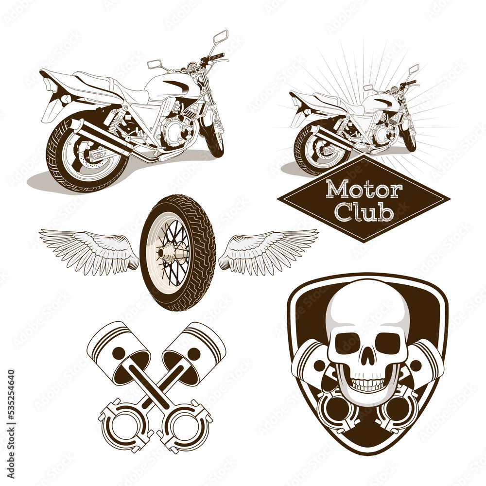 Motorcycle club logo emblem PNG illustration with transparent ...