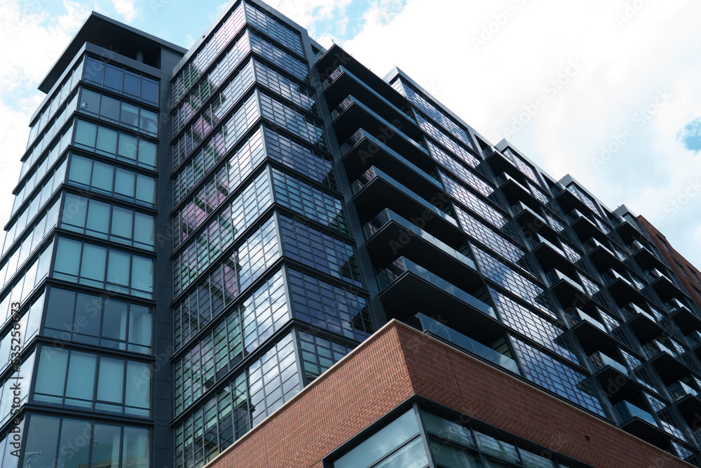 Modern high rise commercial mixed use residential apartment complex and ...