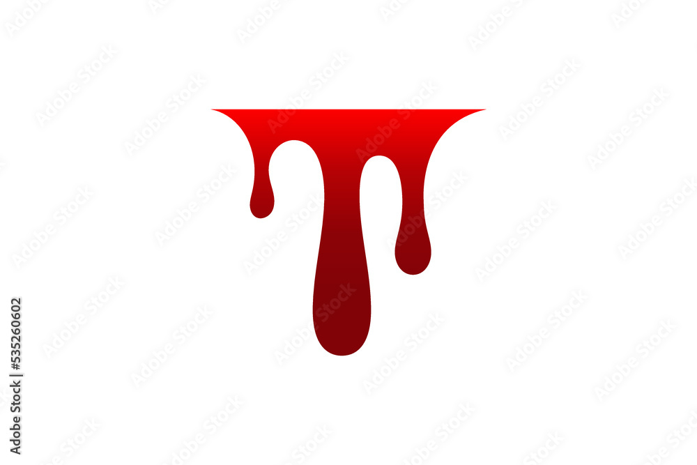 Blood drip cartoon. Halloween bloodstain isolated white background ...