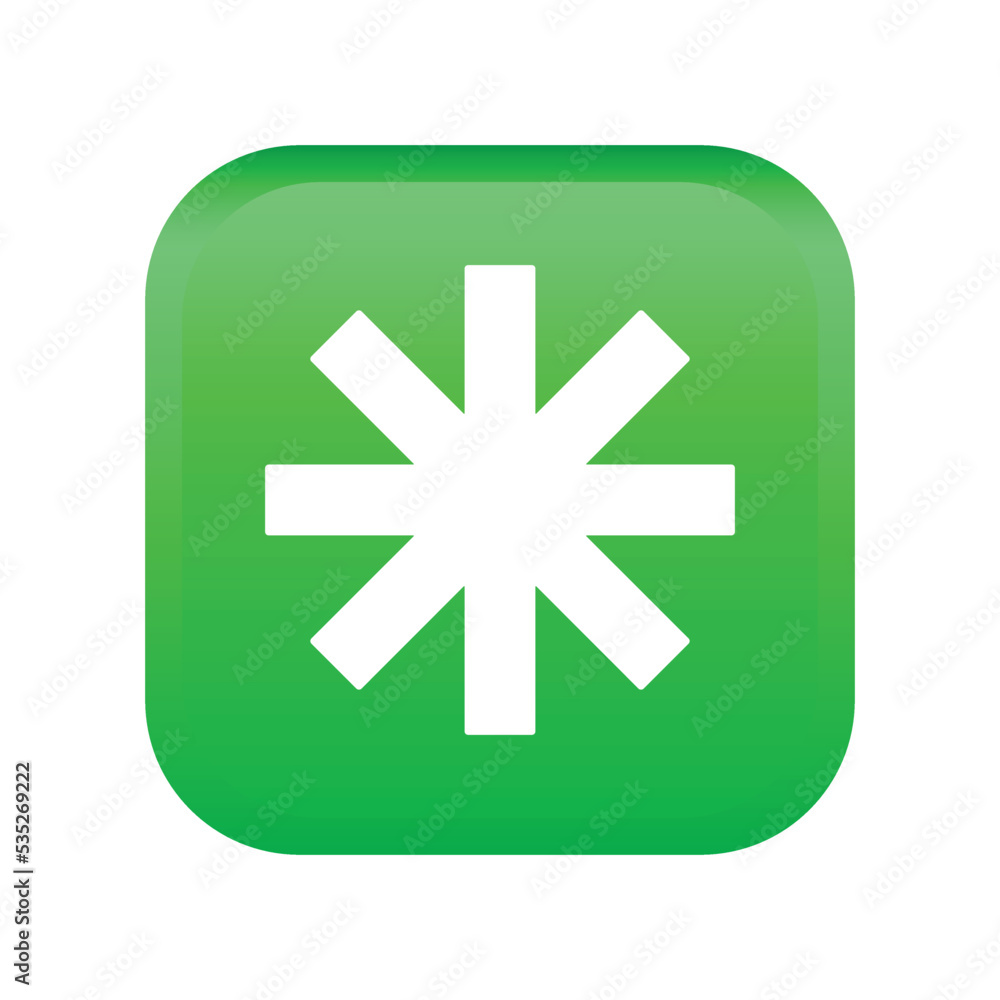 Eight spoked asterisk button emoji icon. Asterisk symbol modern, simple ...