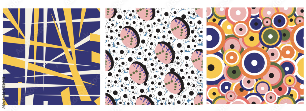 Vector set. Seamless pattern.Hand and drawn texture. Abstract ...