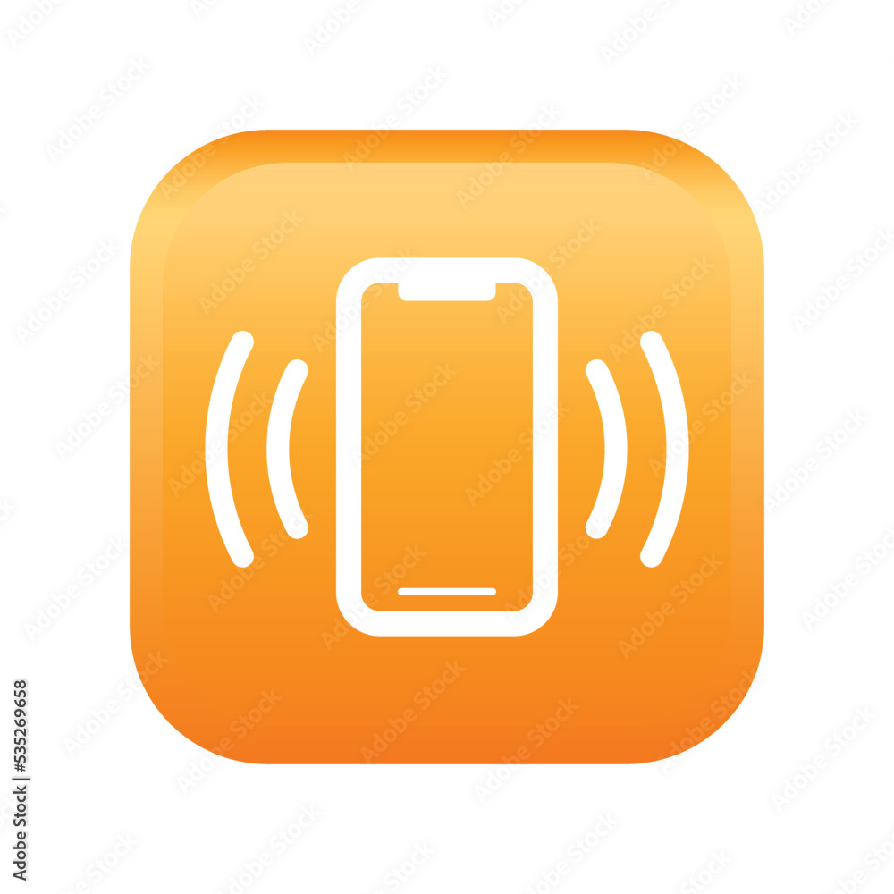 Buzzing phone emoji icon. Vibration mode symbol modern, simple, vector ...
