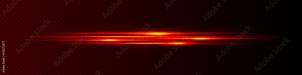 Vector red fire glowing lines effect. Straight fast light. Acceleration ...