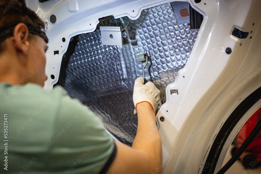 Car tuning. Sound insulation of the car. Installation of sound ...