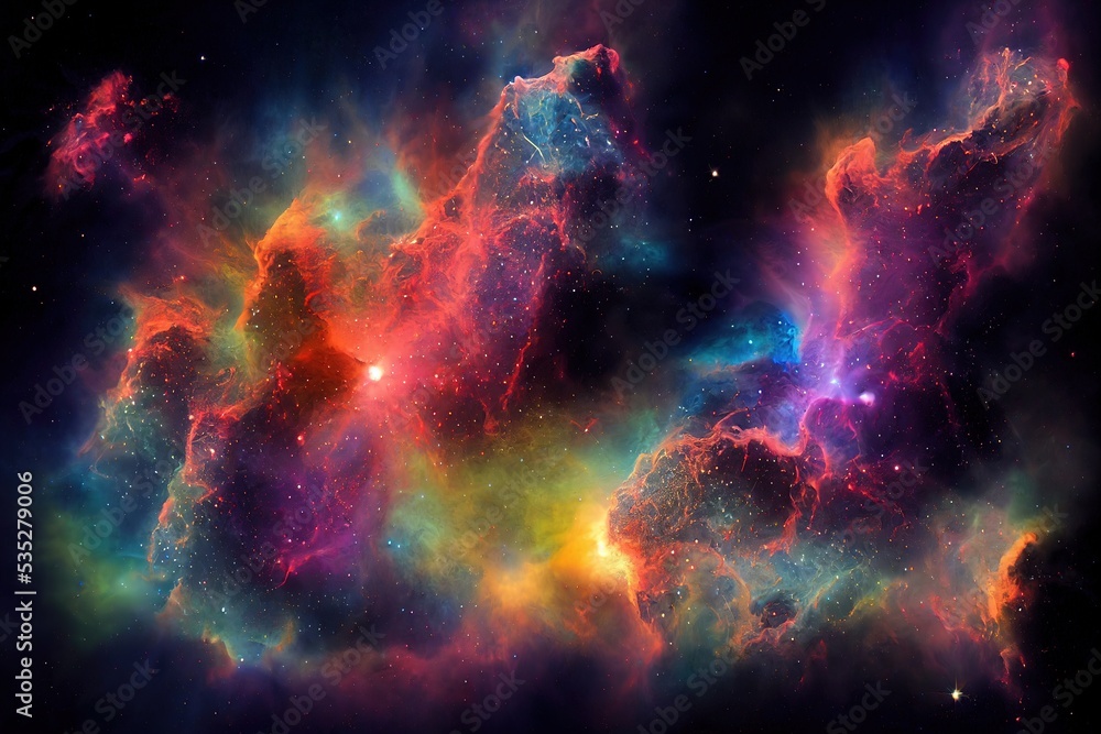 Multi Colored Stars In Space