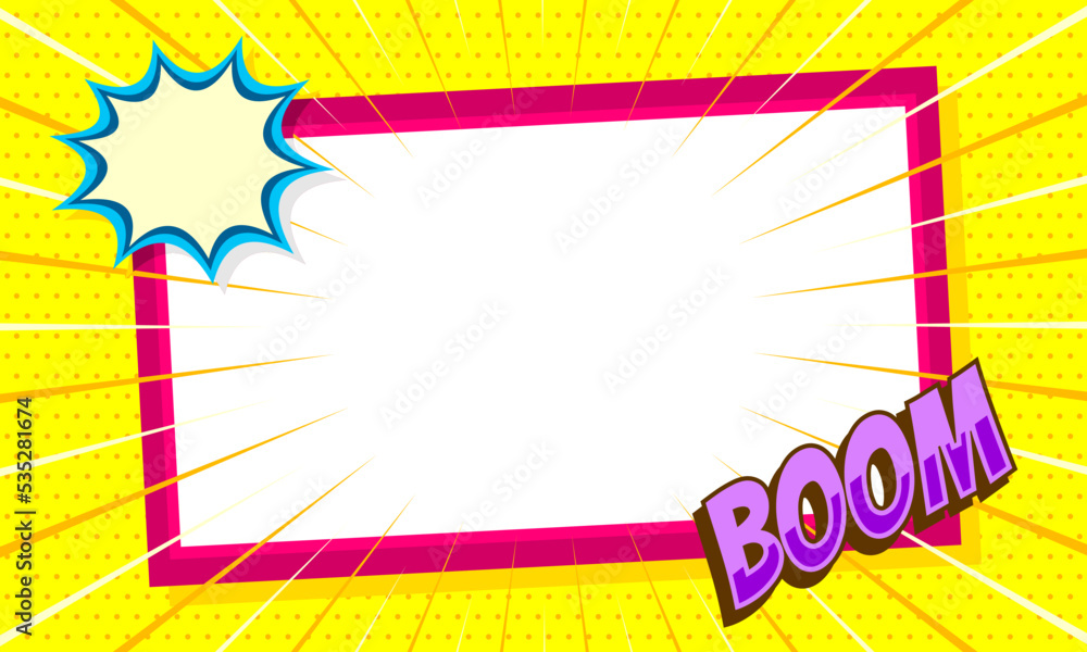 Blank comic cartoon frame background Stock Vector | Adobe Stock