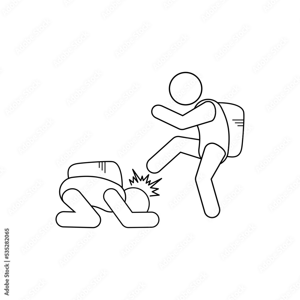 Social bullying icon. Harassment, social abuse and violence. Isolated ...