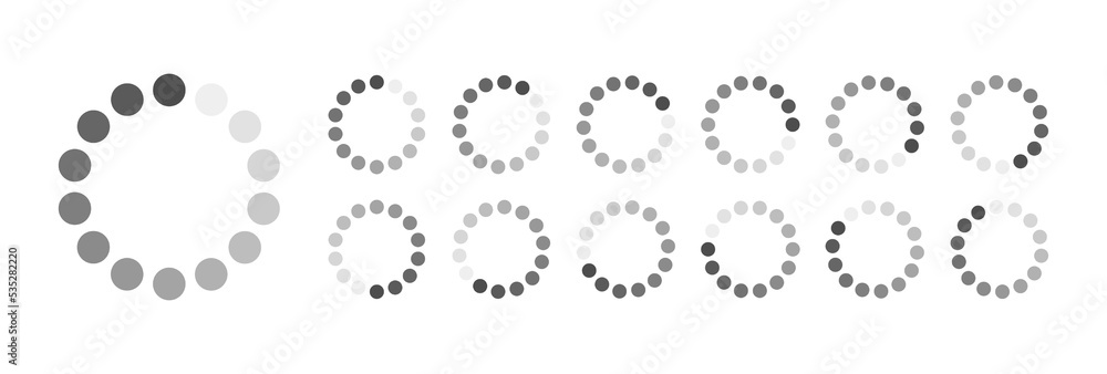 Circular Loading Buffering Icons Vector Video Ready for Animation Gif ...