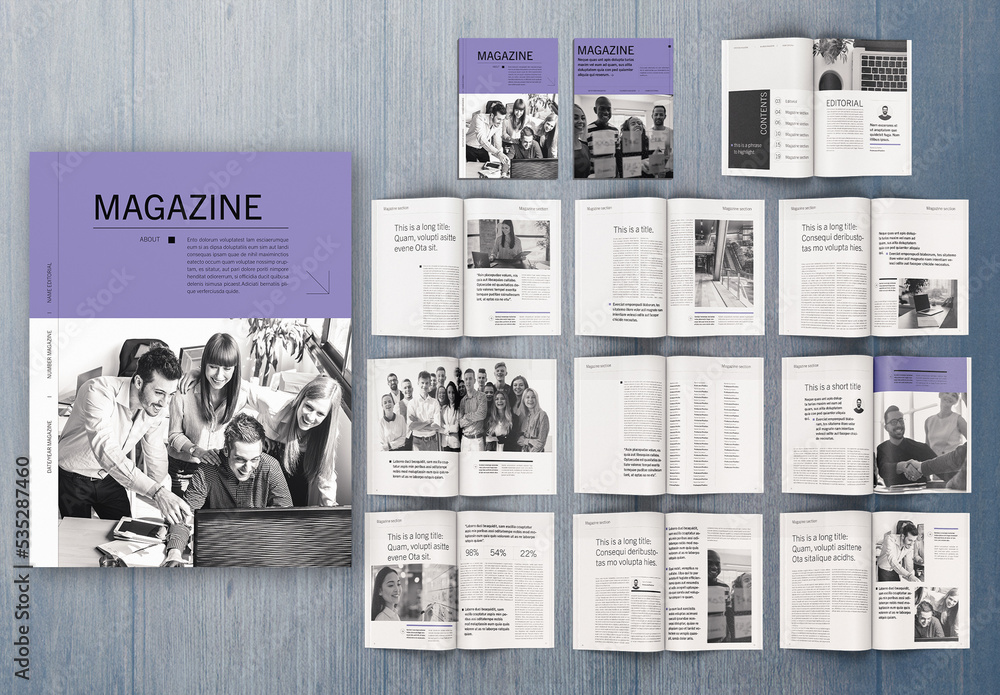 Minimalist Magazine Layout Stock Template | Adobe Stock