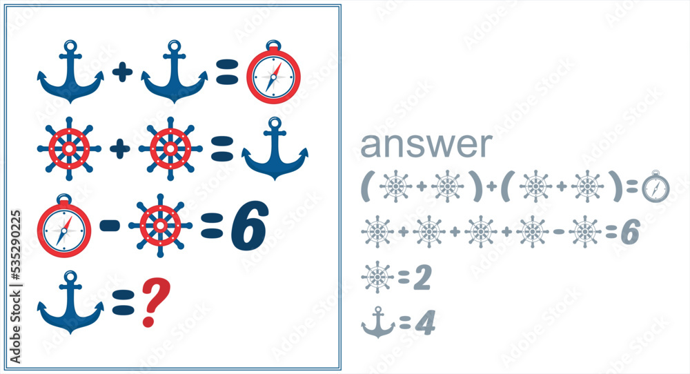 Mathematical puzzles. rebus for children and adults. count numbers. A ...