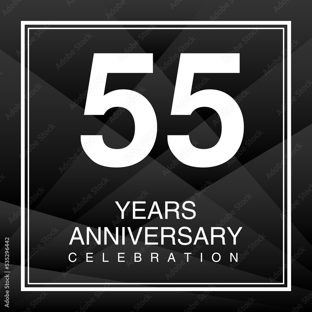 55 Year Anniversary Celebration Logo Vector On Red Background, 55 ...