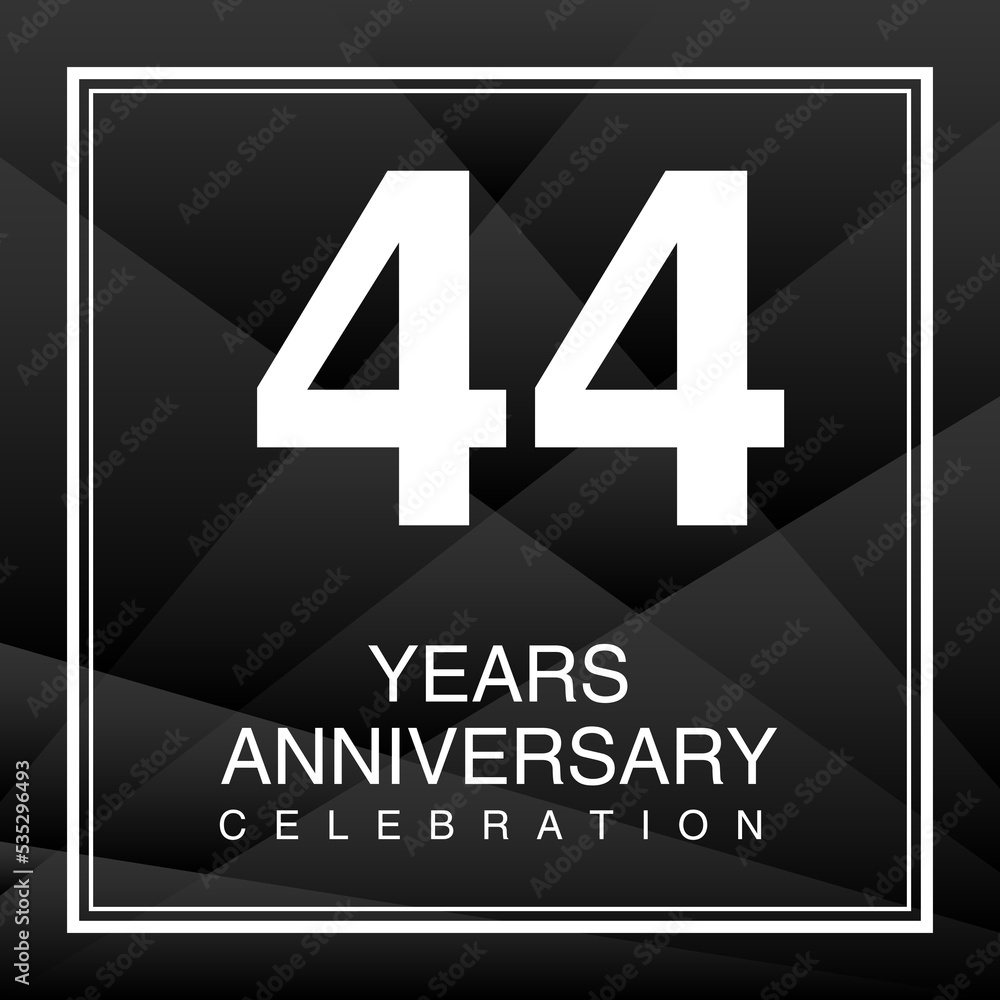 44 Year Anniversary Celebration Logo Vector On Red Background, 44 ...