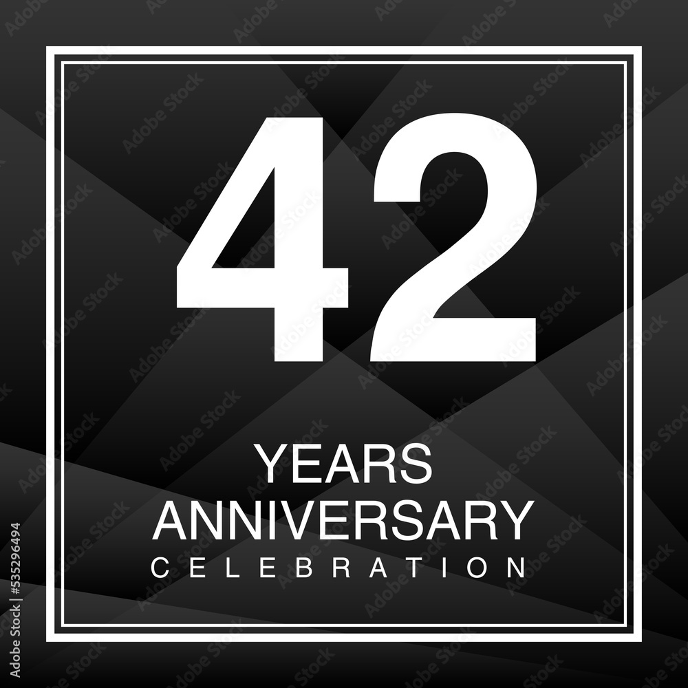 42 Year Anniversary Celebration Logo Vector On Red Background, 42 ...
