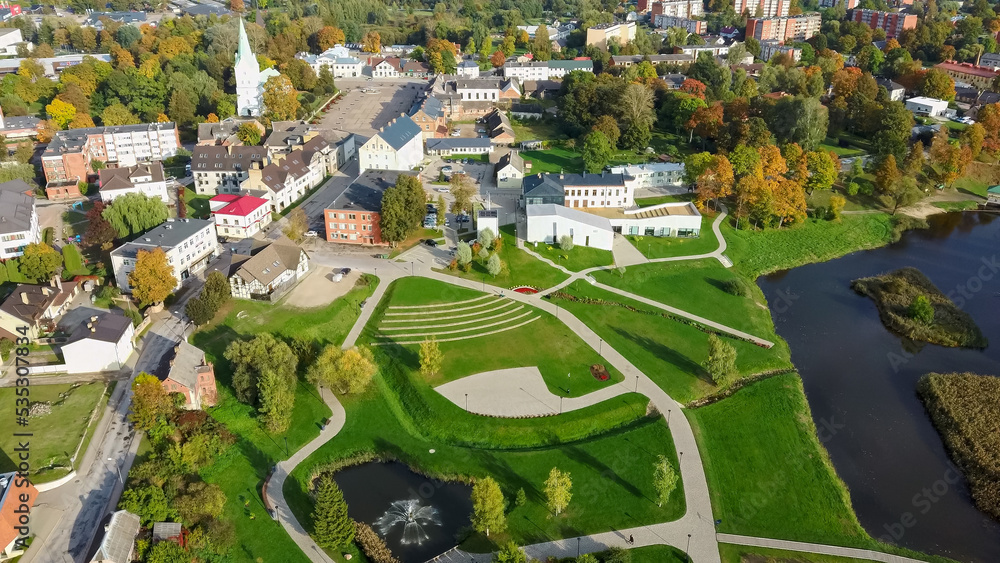 Ruins of an Ancient Medieval Castle Dobele Latvia, Aerial Top View ...
