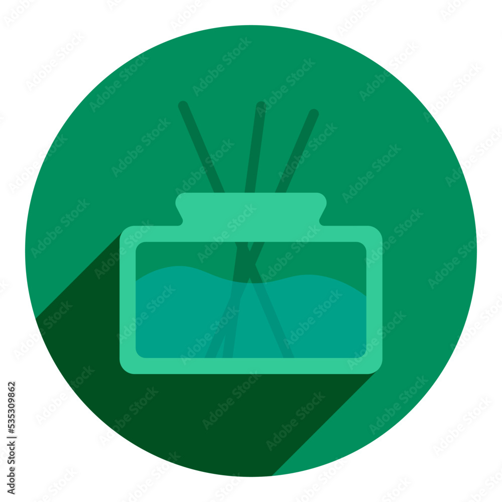 aroma diffuser. icon, logo flat style aroma diffuser. flat green, light ...