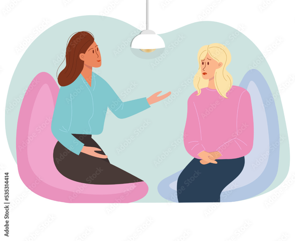 Consultation-conversation of a psychologist or psychotherapist. Serious ...