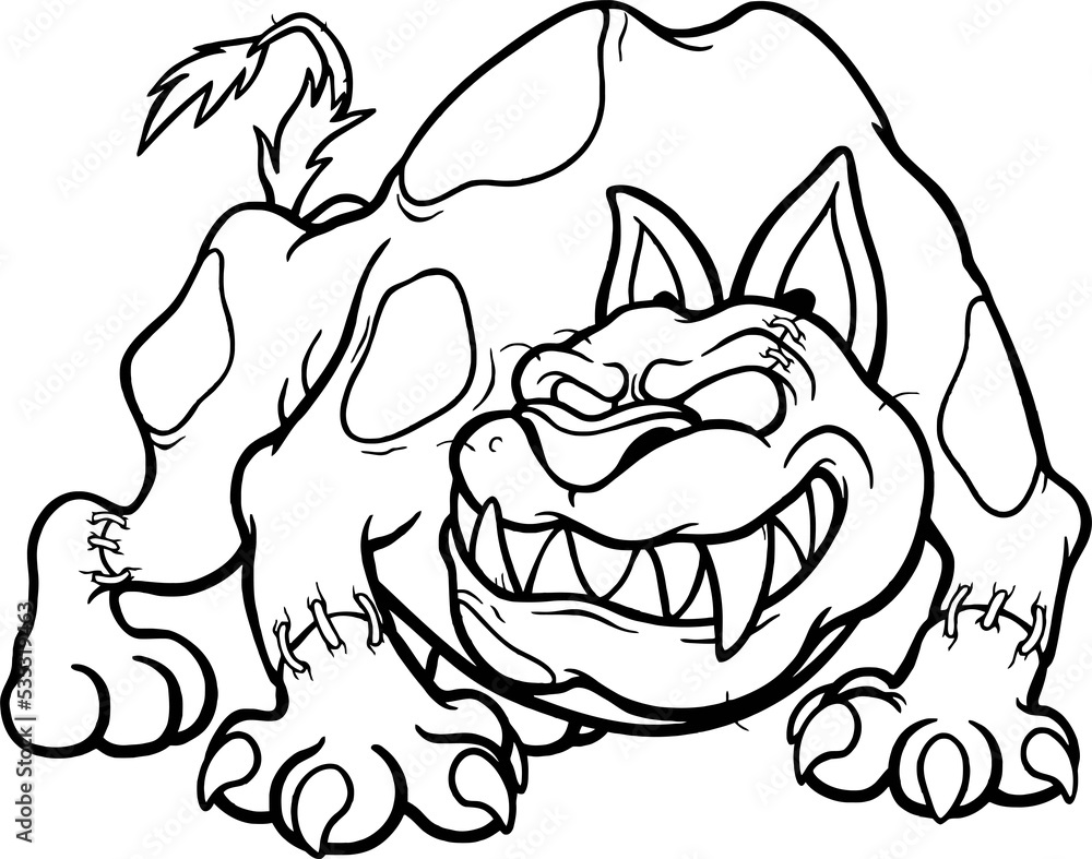 Moster Zombie angry Coloring page for kids Stock Illustration | Adobe Stock