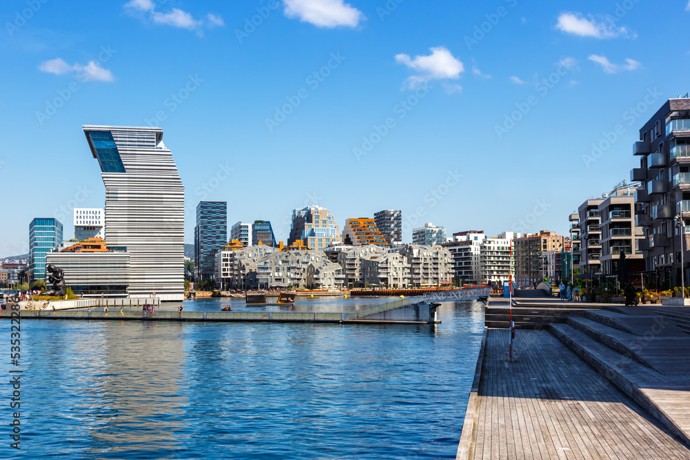 Oslo skyline modern city architecture buildings in new Bjorvika ...