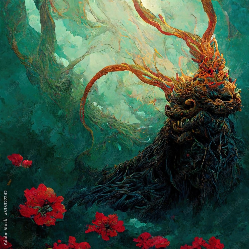 Fantasy Landscape Dark Figure in Center - Digital Art, Concept Art, 3D ...