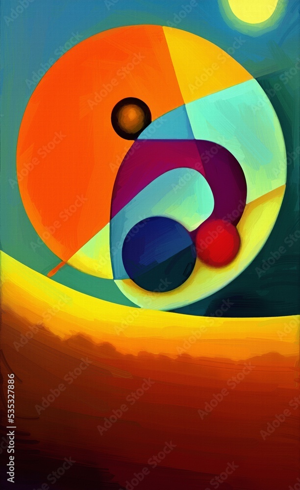 Abstract Art Circle With S