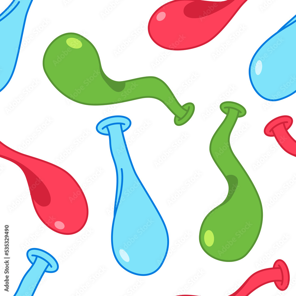 Deflated balloons vector cartoon seamless pattern background for ...