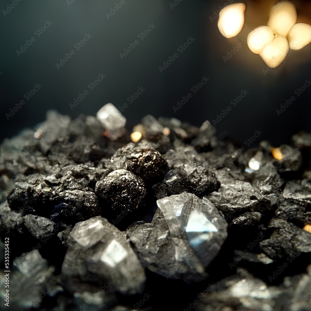Coal And Diamonds Expensive Coal Digital Art, Concept Art, 3D Render ...