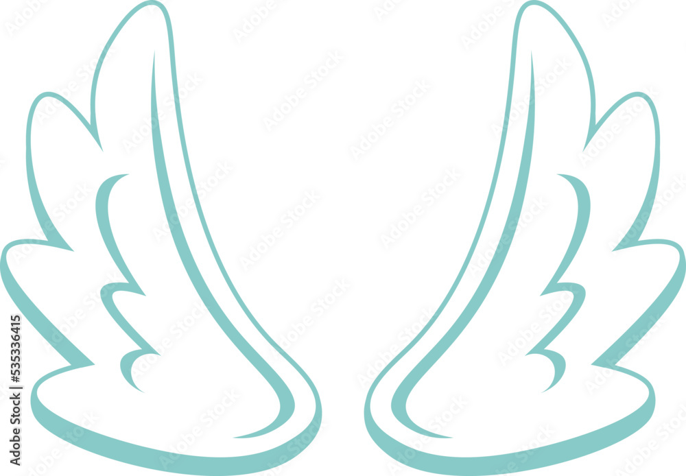 Cartoon Angel Wings vector illustration Stock Vector | Adobe Stock