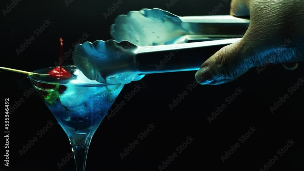 Gothic macabre drink in the dark glass emanating white smoke cooled ...