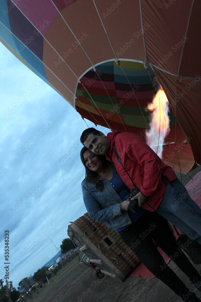 Latin couple of man and woman celebrate their anniversary before ...