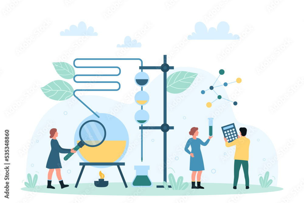 Chemistry, science and laboratory research vector illustration. Cartoon ...