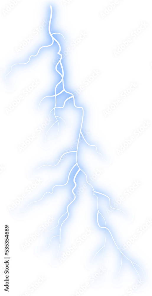 Illustrated glowing lightning isolated on white background. Stock ...