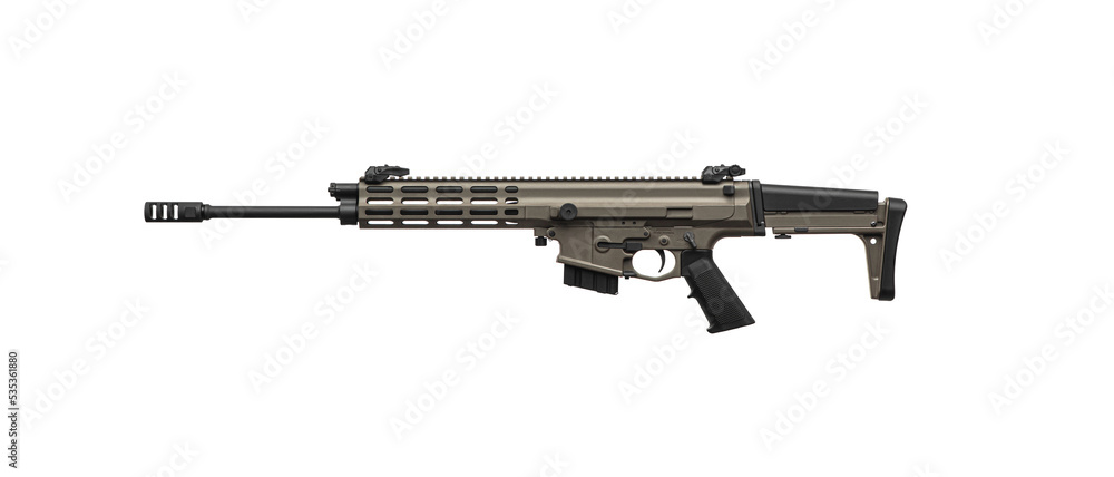 Modern automatic rifle isolated on white. Weapons for police, special ...