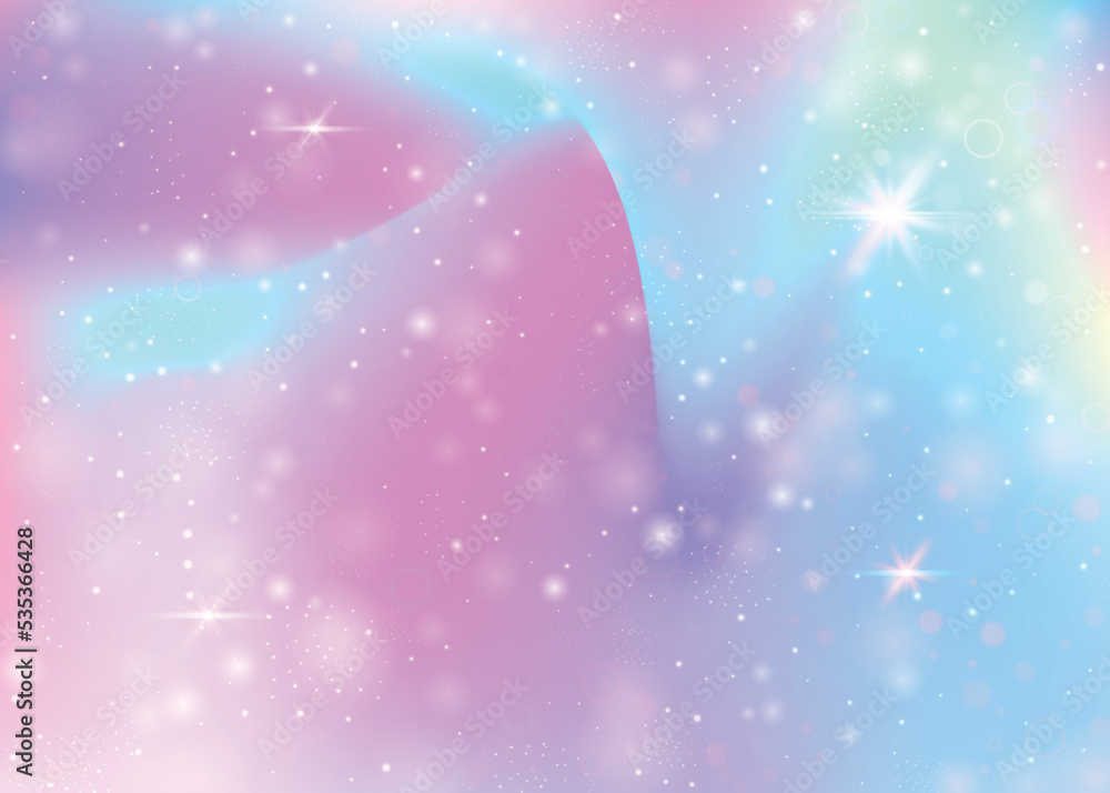 Vetor de Magic background with rainbow mesh. Liquid universe banner in ...
