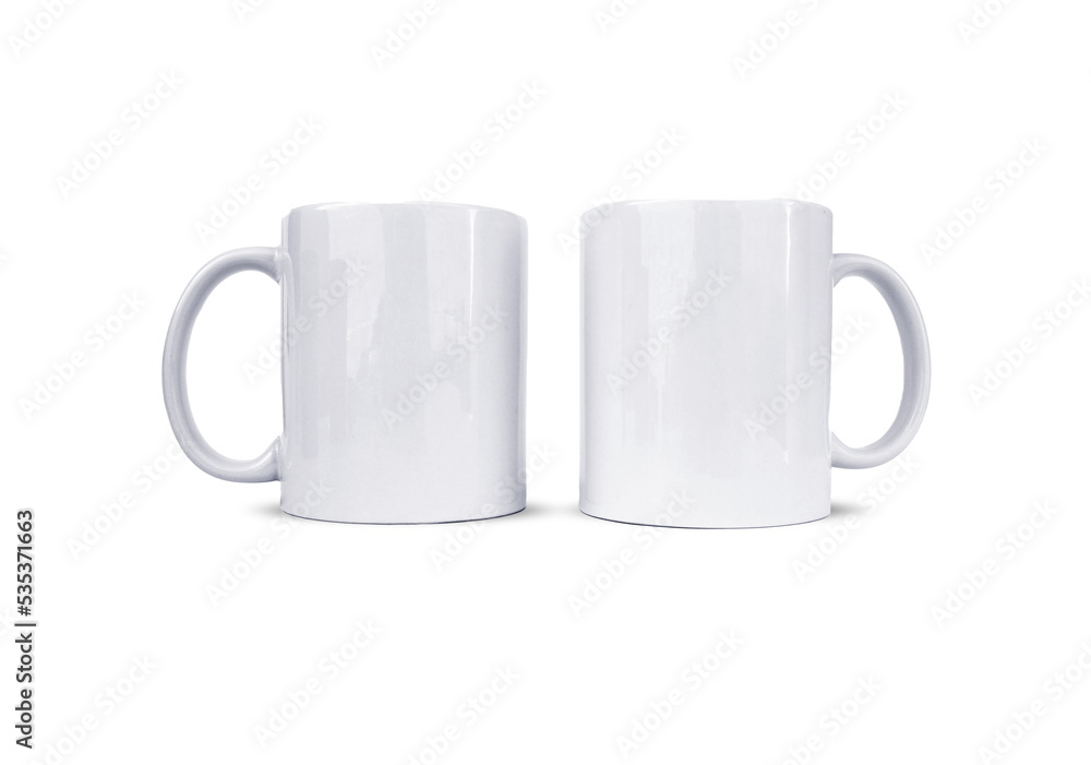 Two white mug mockup. Mug mockup for designers. PNG - Background ...