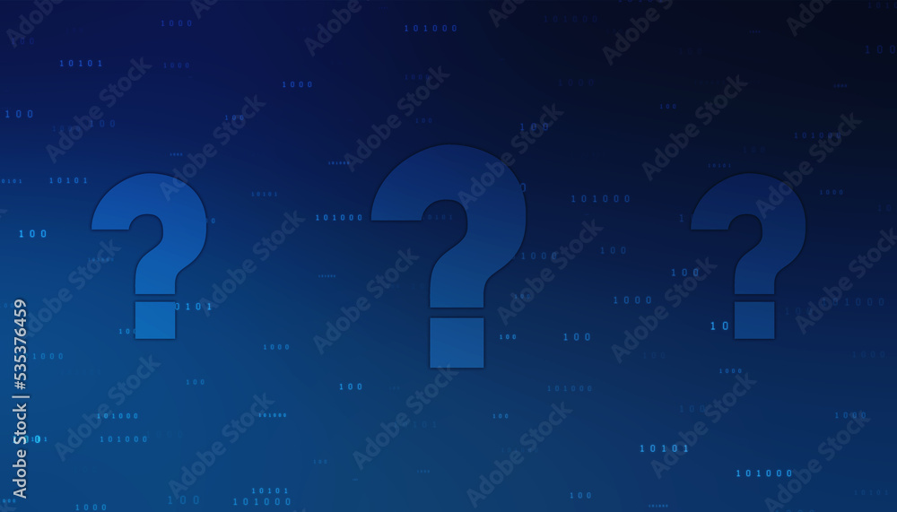2d illustration question mark,Cyber Technology Background,Concept of ...