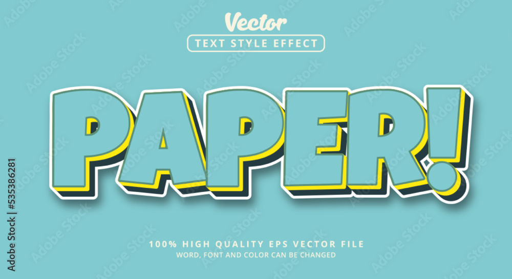 Editable text effect, Paper text with vintage color style and layered ...