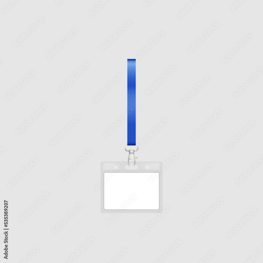 Realistic employees identification card id badge plastic holder with ...