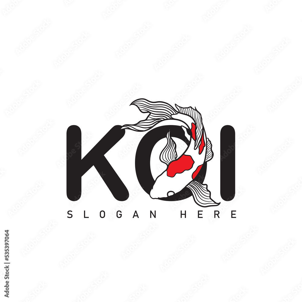 Fish koi logo and symbol vector image Stock Vector | Adobe Stock