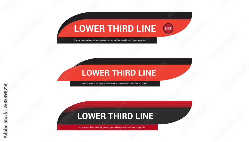 Set of Lower third template for TV banners, bars for live news and ...