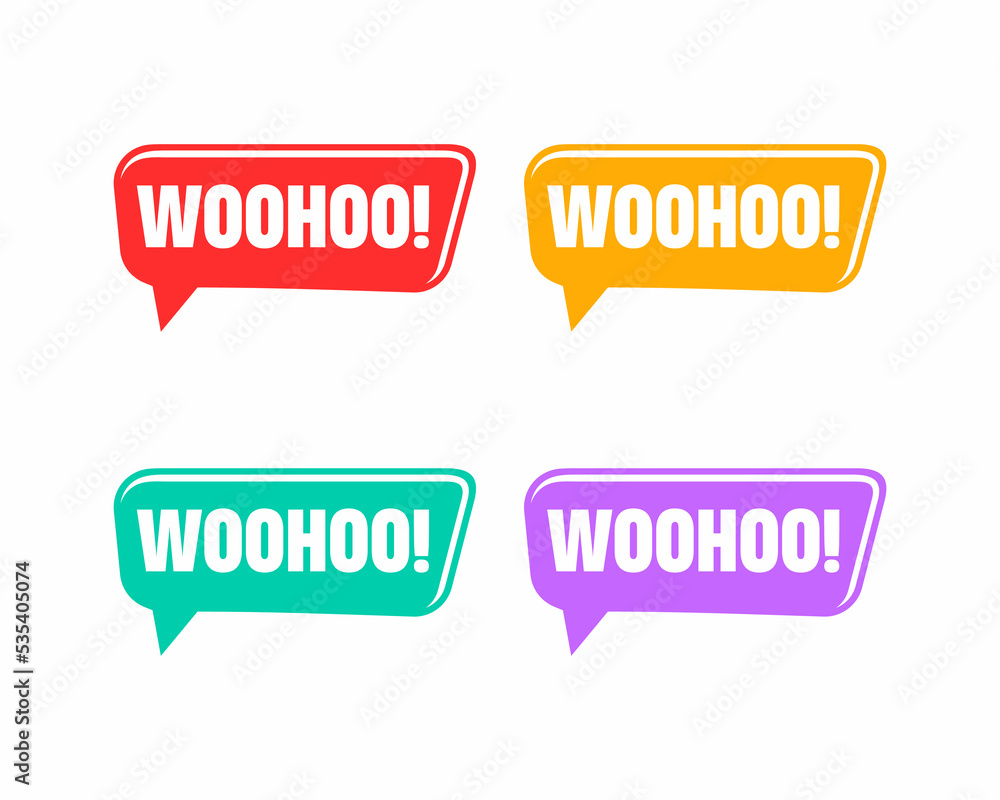 woohoo popup bubble like message icon. flat cartoon style trend modern ...