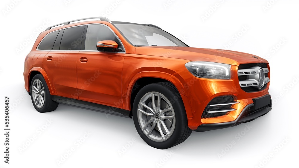 Dallas. USA. October 03, 2022. Mercedes-Benz GLS 2020. Orange premium ...