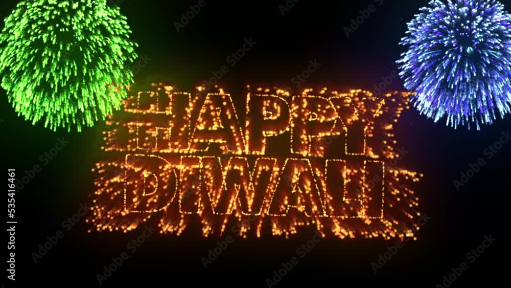 Firework on Diwali festival in the night sky using firecrackers. 4K ...