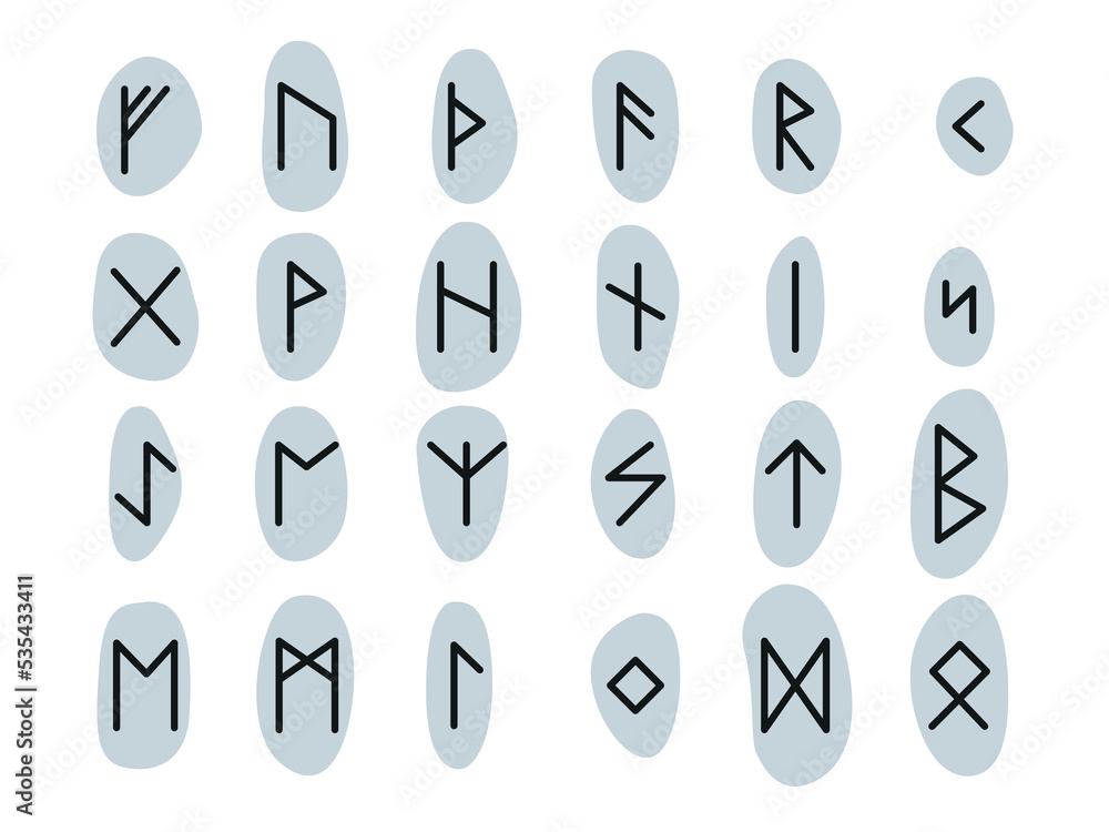 Vetor do Stock: Set of Runic Alphabets. Complete collection of Rune ...