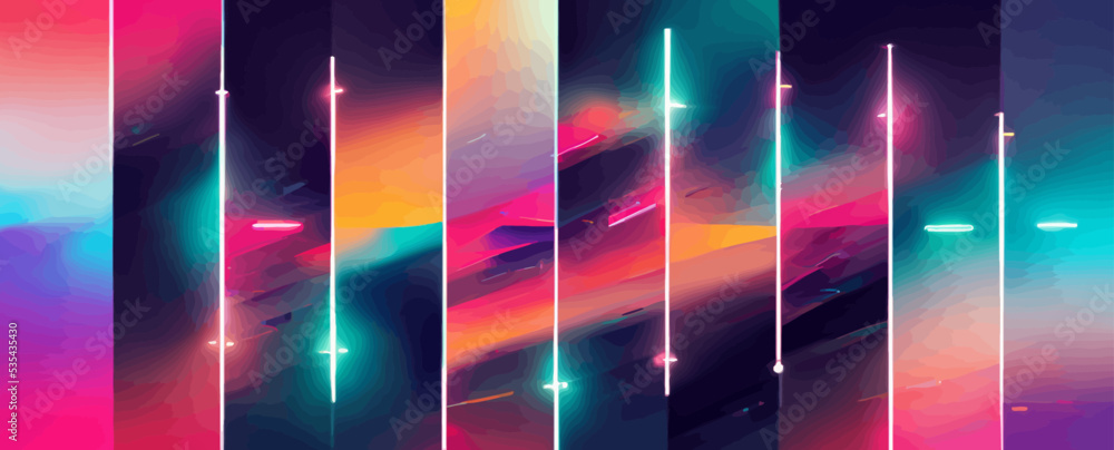 futuristic neon glitch background, glitched nightlife, banner Stock ...