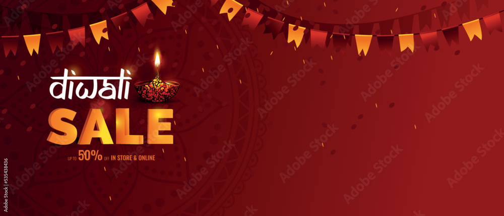 Diwali festival of lights sale banner. DIwali holiday shiny background ...