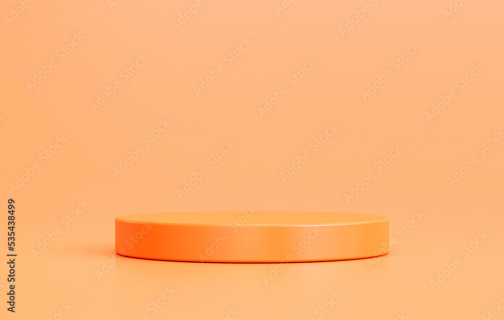 Orange podium pedestal podium for product display stand empty space ...