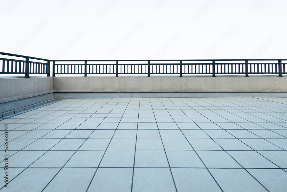 Rooftop balcony with sky background Stock Photo | Adobe Stock