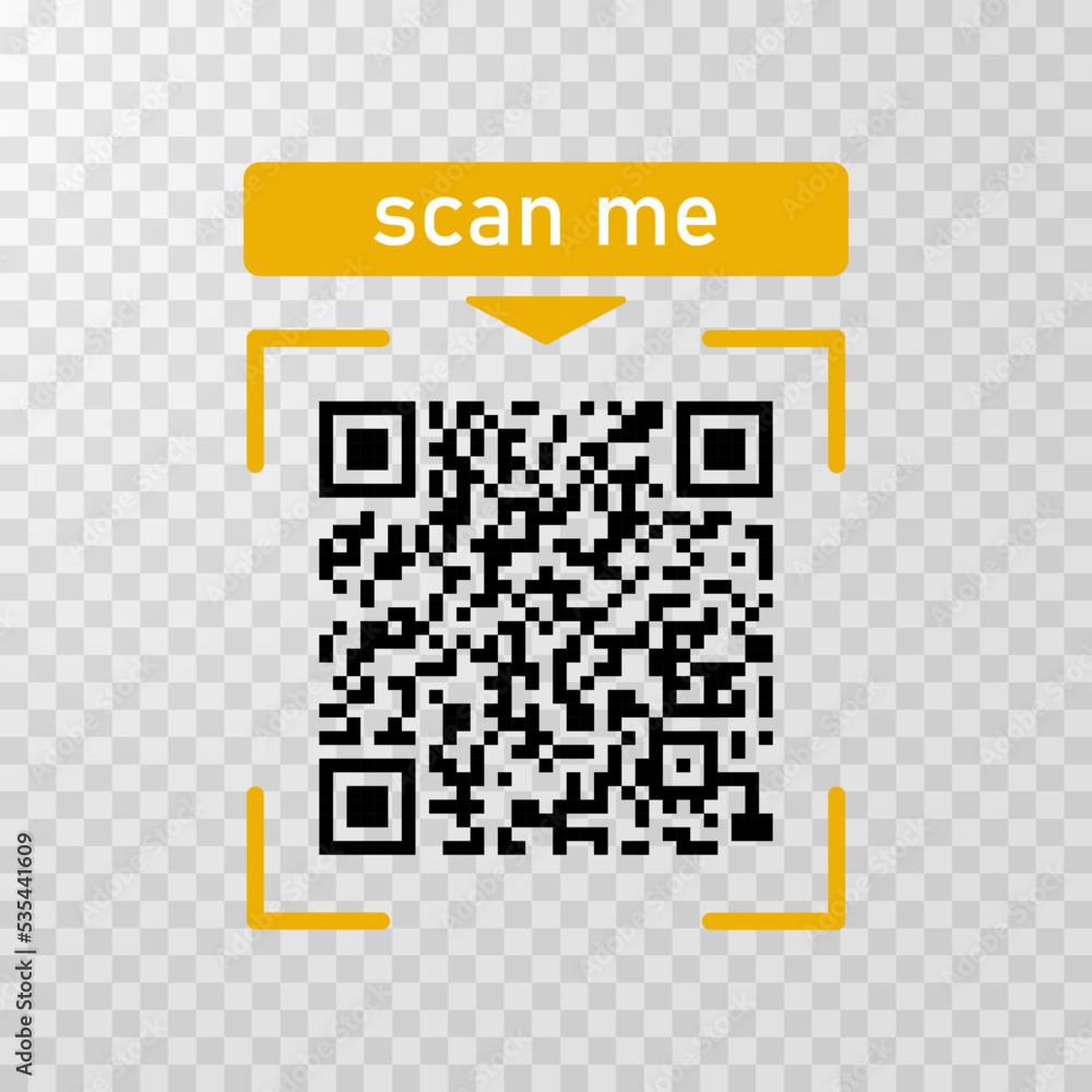 Scan me icon with Qr code for smartphone isolated on transparent ...