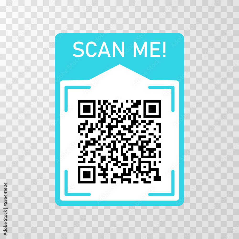 Scan me icon with Qr code for smartphone isolated on transparent ...