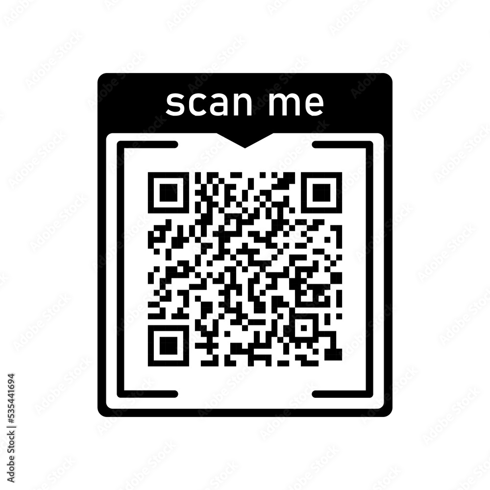 Scan me icon with Qr code for smartphone isolated on transparent ...